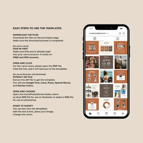 Instagram Marketing Templates Boho Chic Free Story and Icon Social ...