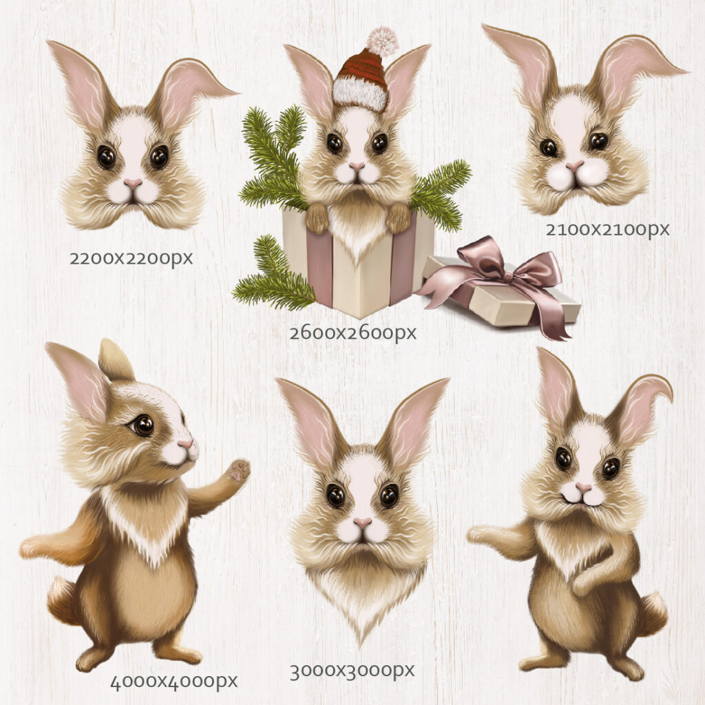 Cute Christmas Bunny - MasterBundles