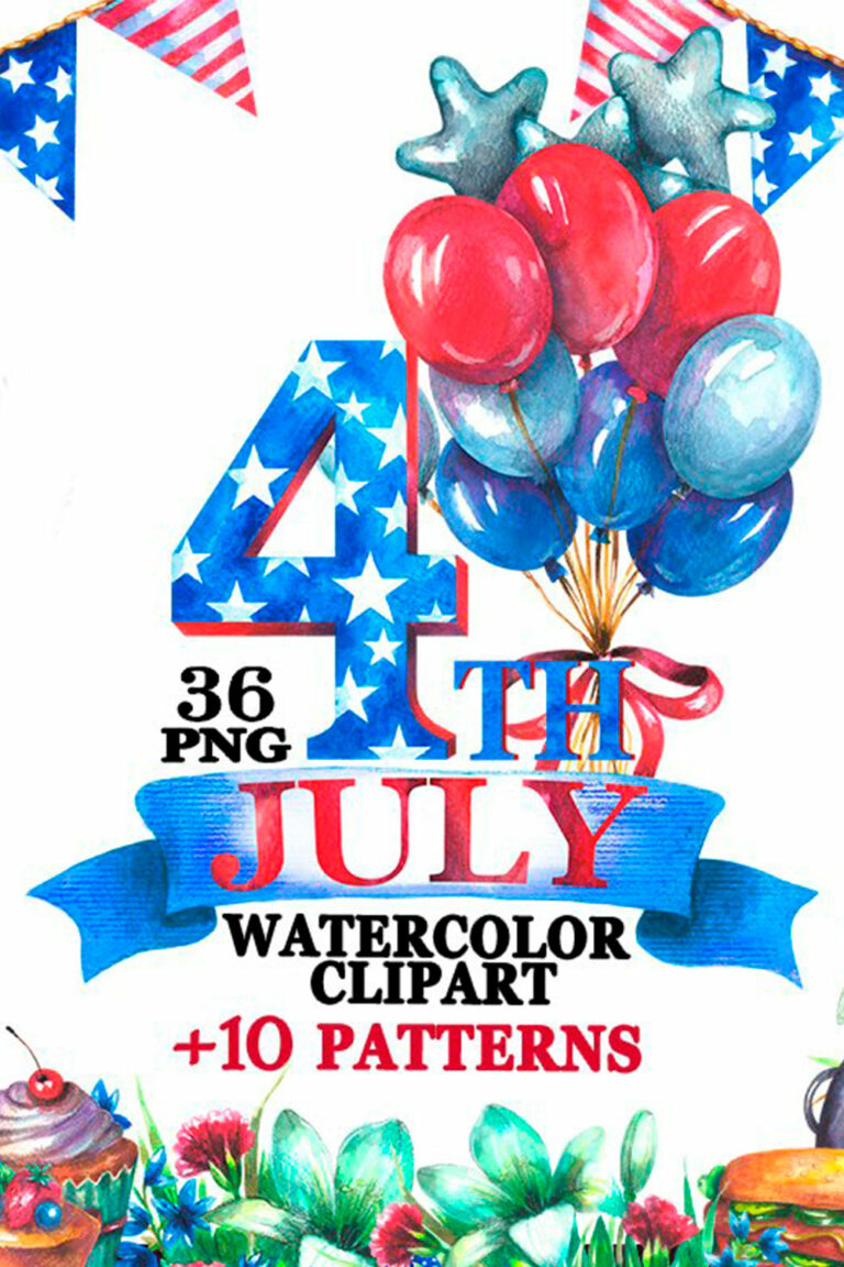 Watercolor 4th of july clipart - MasterBundles