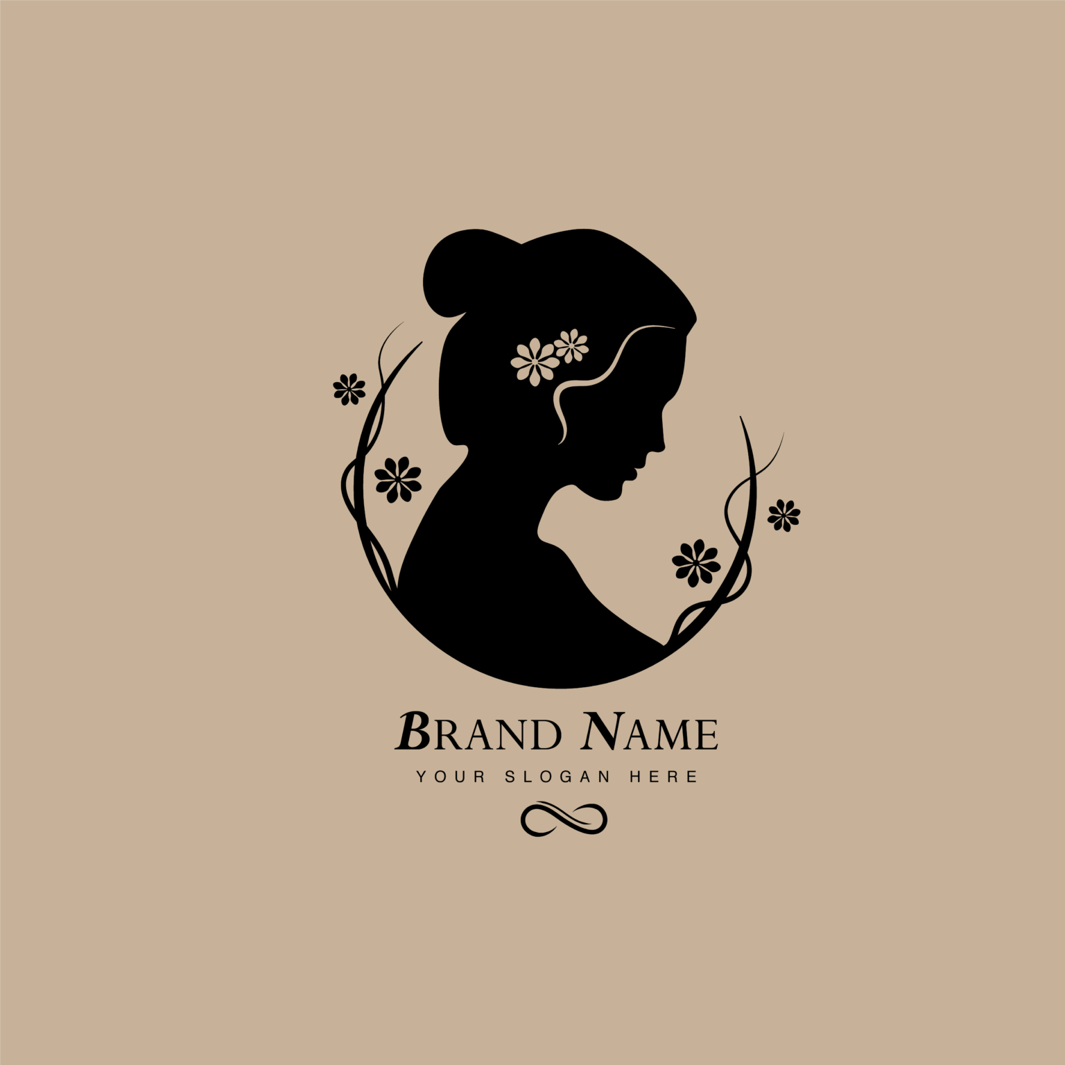 Female Silhouette Logo Template Design - MasterBundles