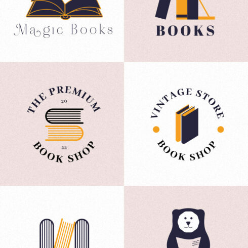 6 Book Logo Design Templates | Master Bundles