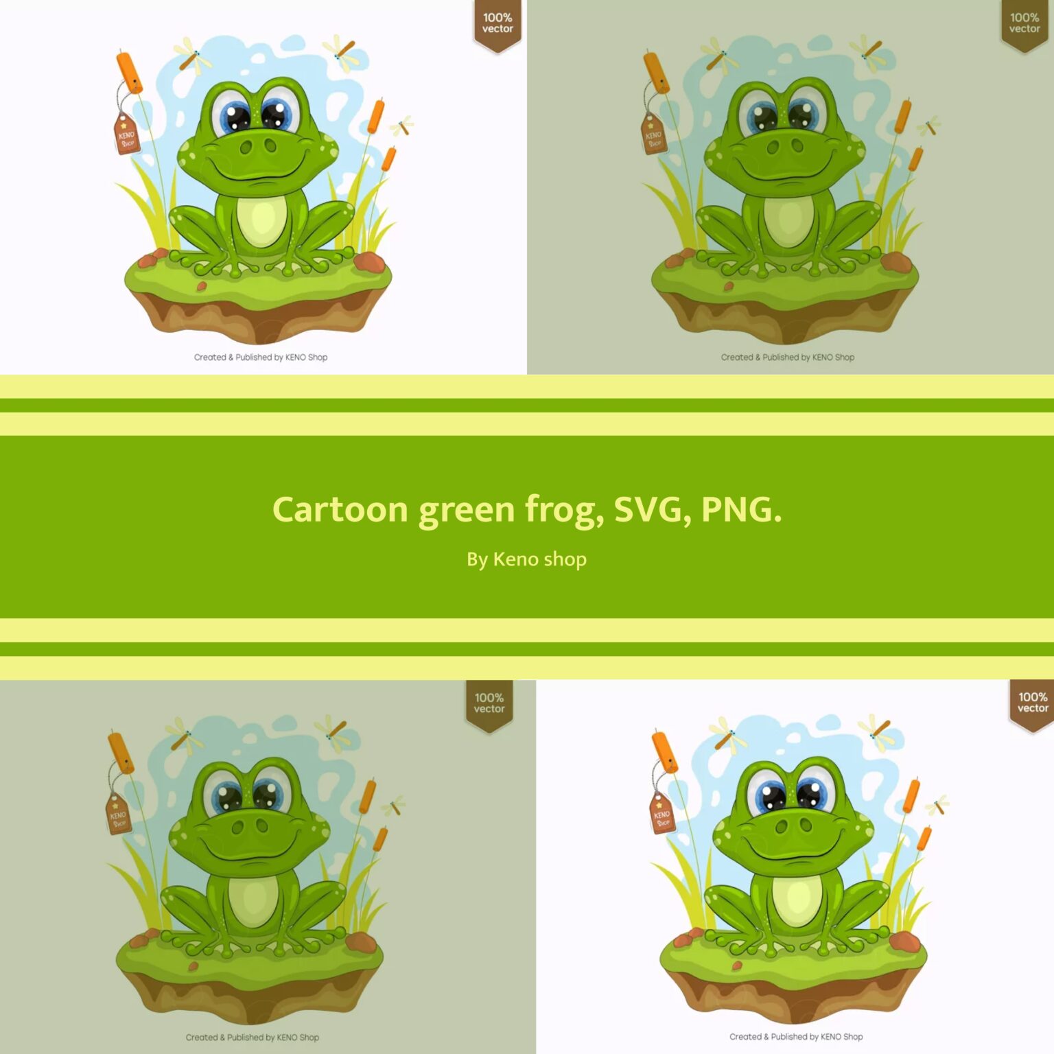 Cartoon Green Frog, SVG, PNG – MasterBundles
