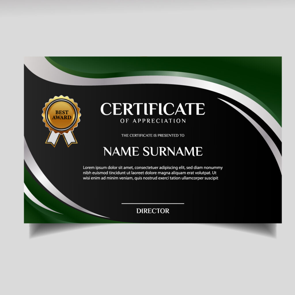 moder and simple certificate design template - MasterBundles