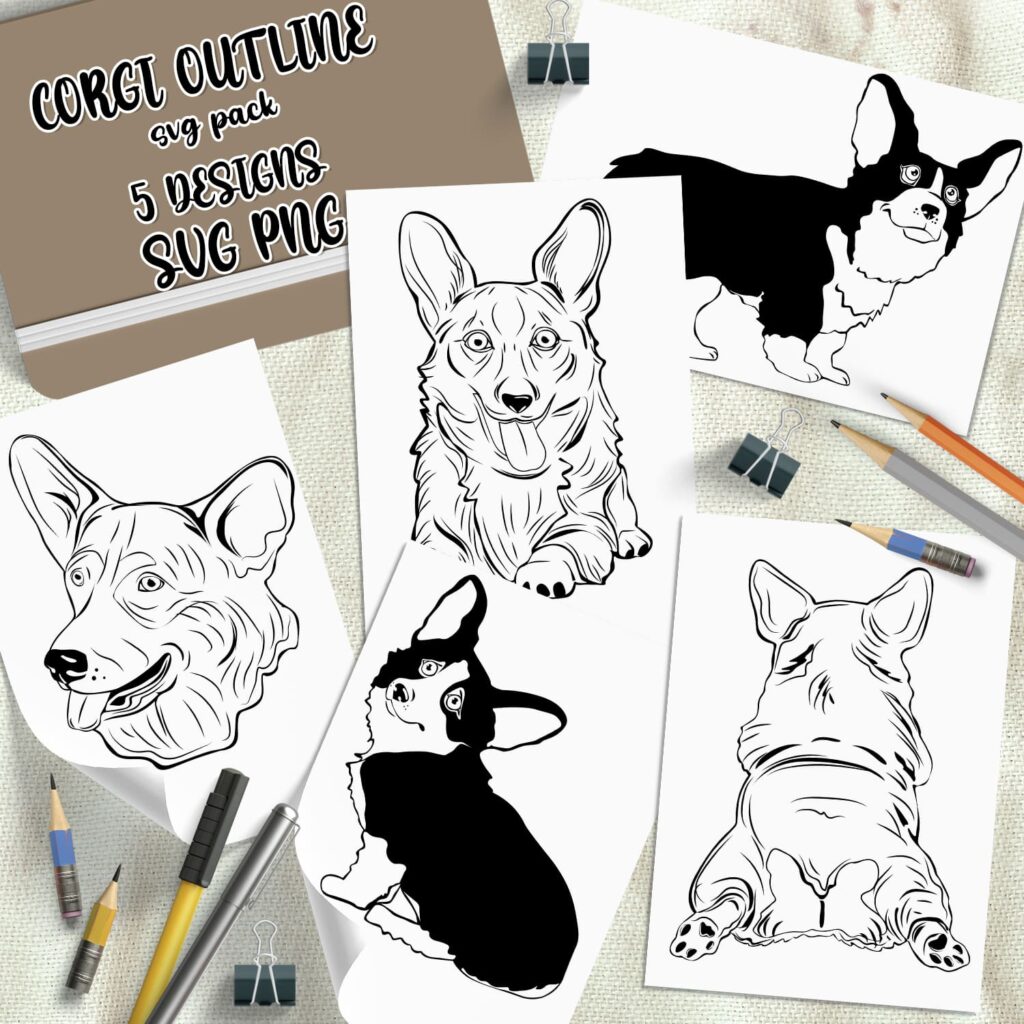 Corgi Outline SVG Pack – MasterBundles