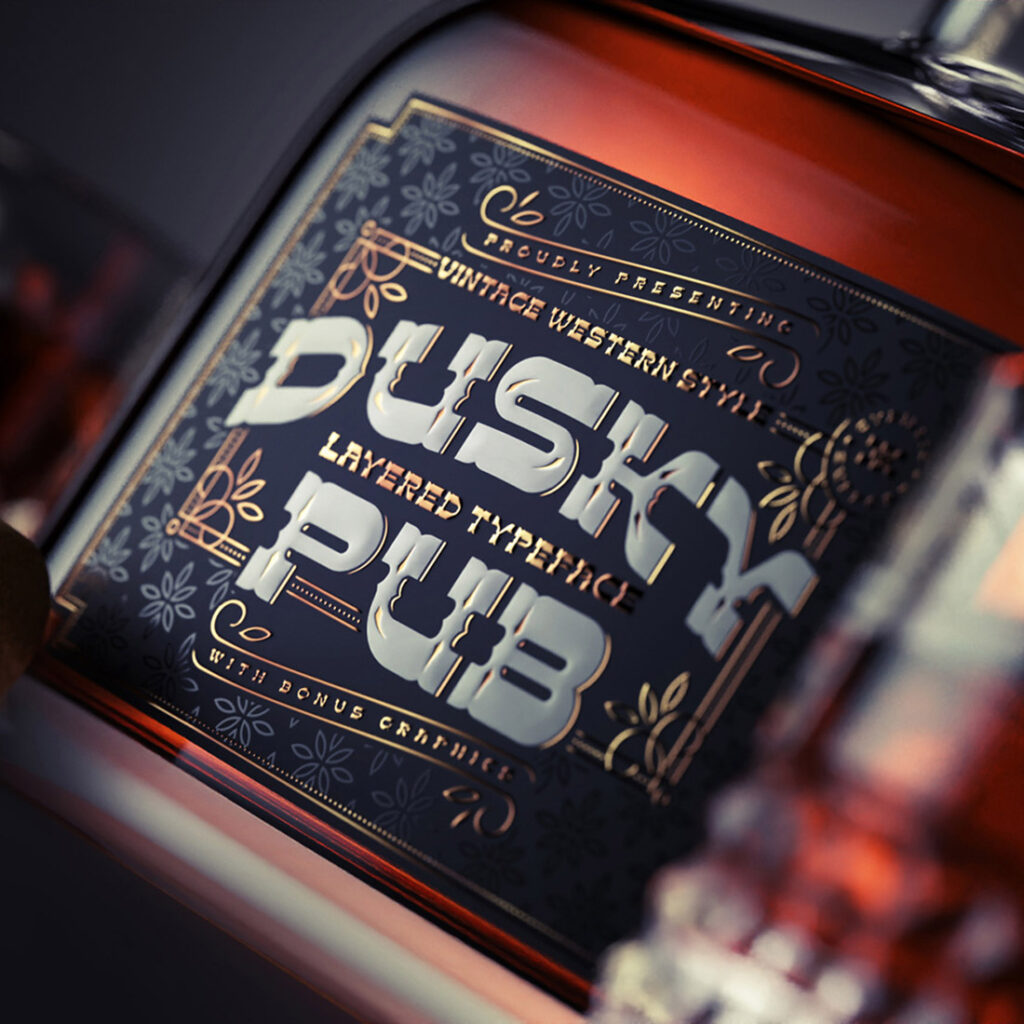 Dusky Pub - Font, Mockup, Label! - MasterBundles