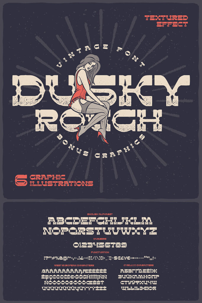 Dusky Rough - font and graphics - MasterBundles