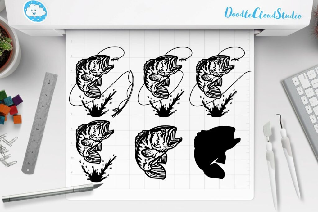 Fishing SVG, Bass Fishing SVG, Fish Trout Striped Bass. – MasterBundles