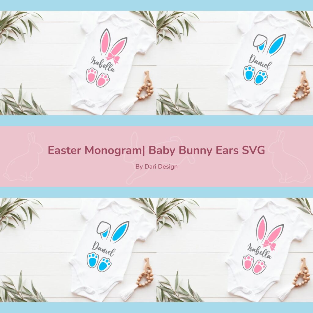 Easter Monogram| Baby Bunny Ears SVG – MasterBundles