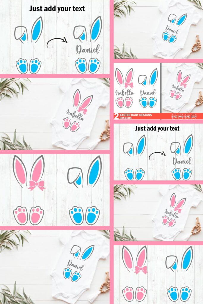 Easter Monogram| Baby Bunny Ears SVG – MasterBundles
