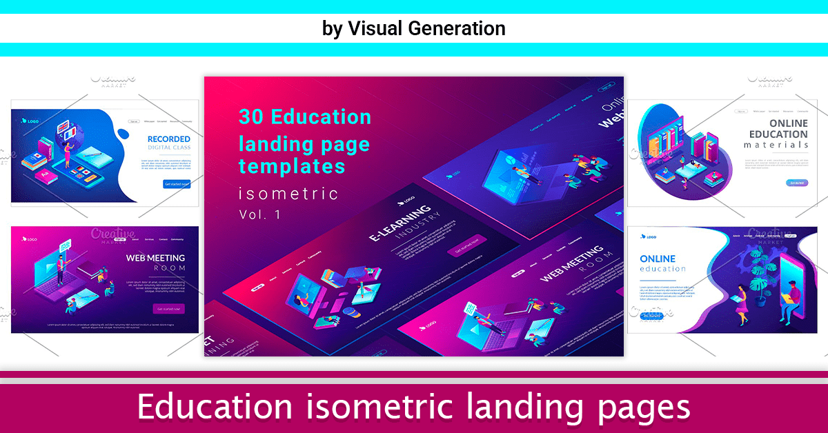 Education Isometric landing Pages – MasterBundles