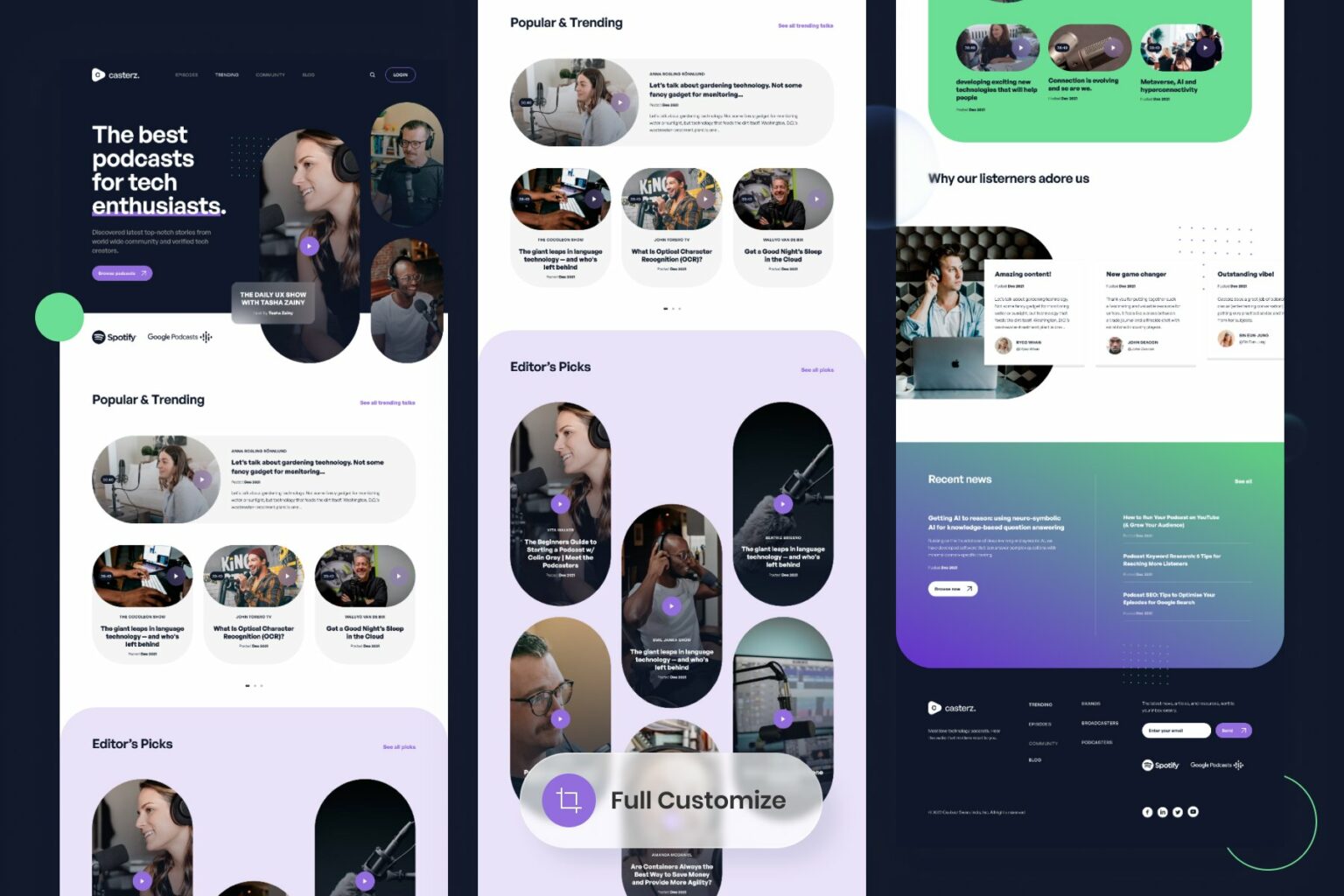 Casterz - Podcast Landing Page – MasterBundles