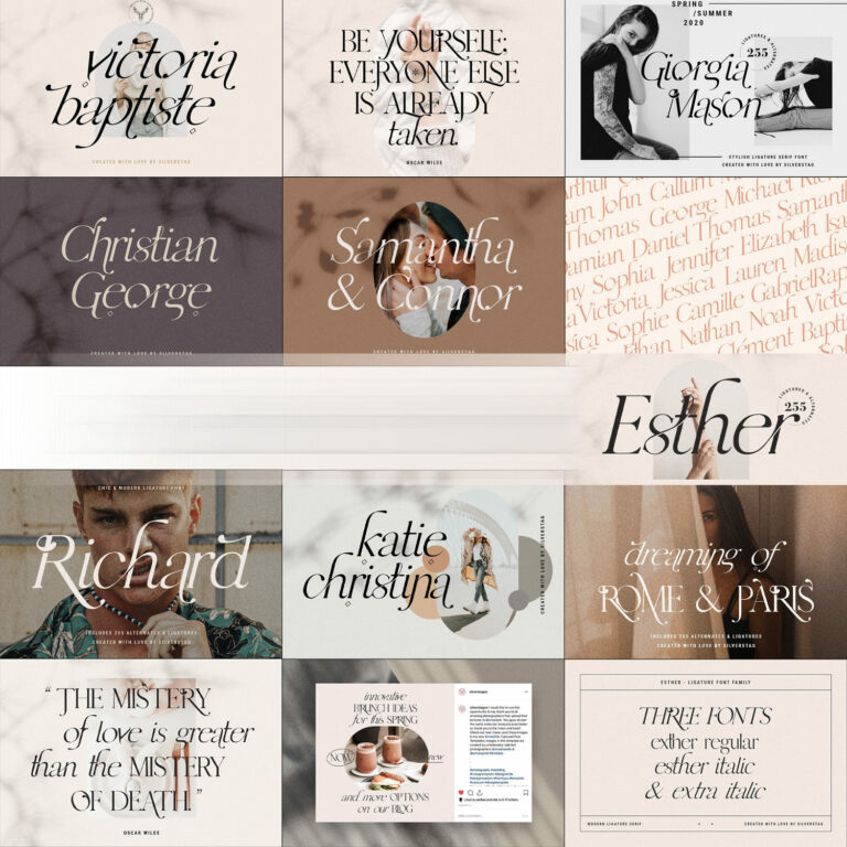 Esther - Ligature Sexy Serif Font Family – MasterBundles