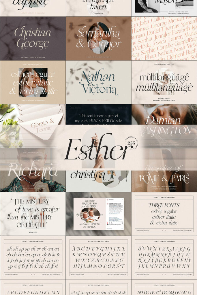 Esther - Ligature Sexy Serif Font Family – MasterBundles