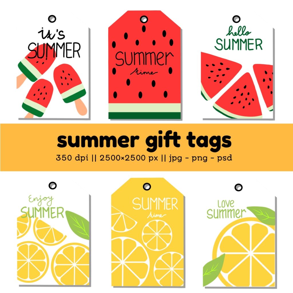 6 Summer gift tags - only $8 - MasterBundles