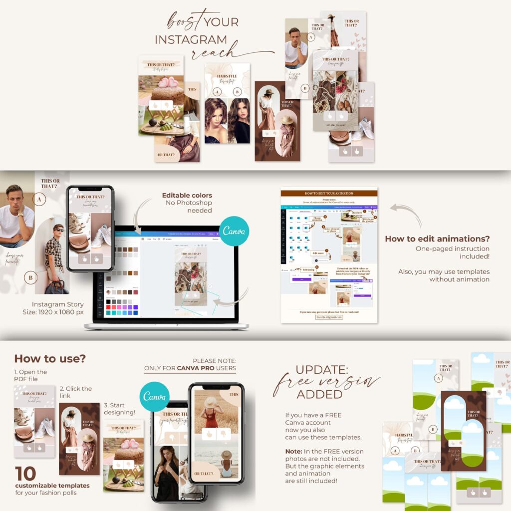 Fashion Polls Story Templates Canva – MasterBundles