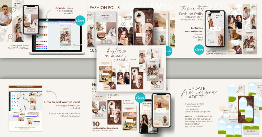 Fashion Polls Story Templates Canva – MasterBundles