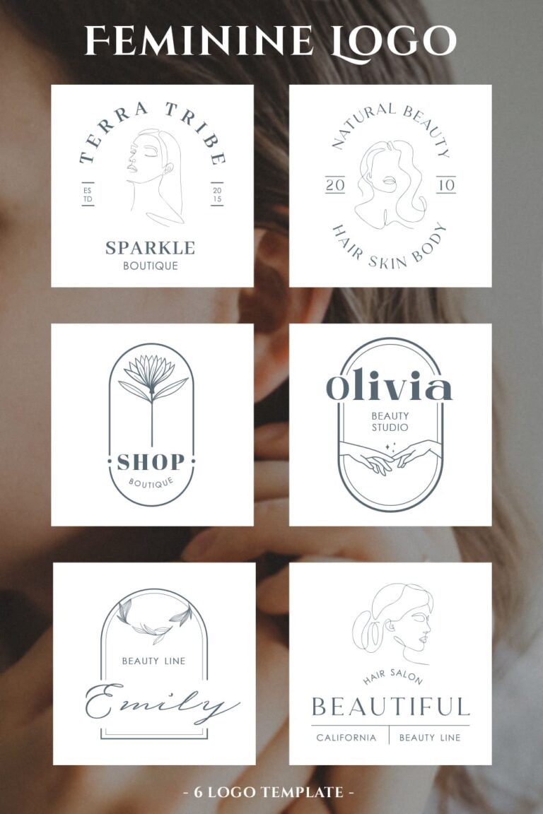 6 Feminine Logo Design Templates – MasterBundles