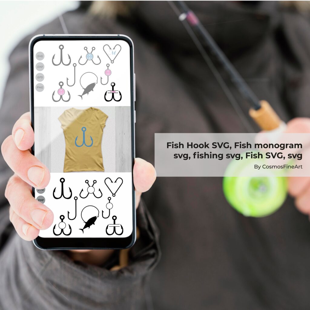 Fish Hook SVG, Fish monogram SVG, Fishing SVG, Fish SVG, SVG ...