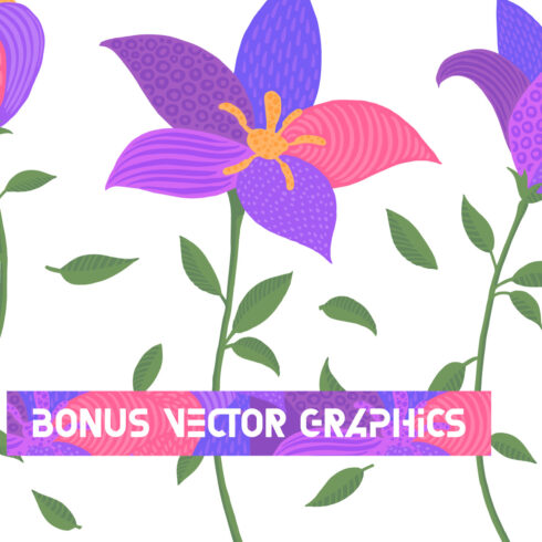 Florry font & graphics. | MasterBundles