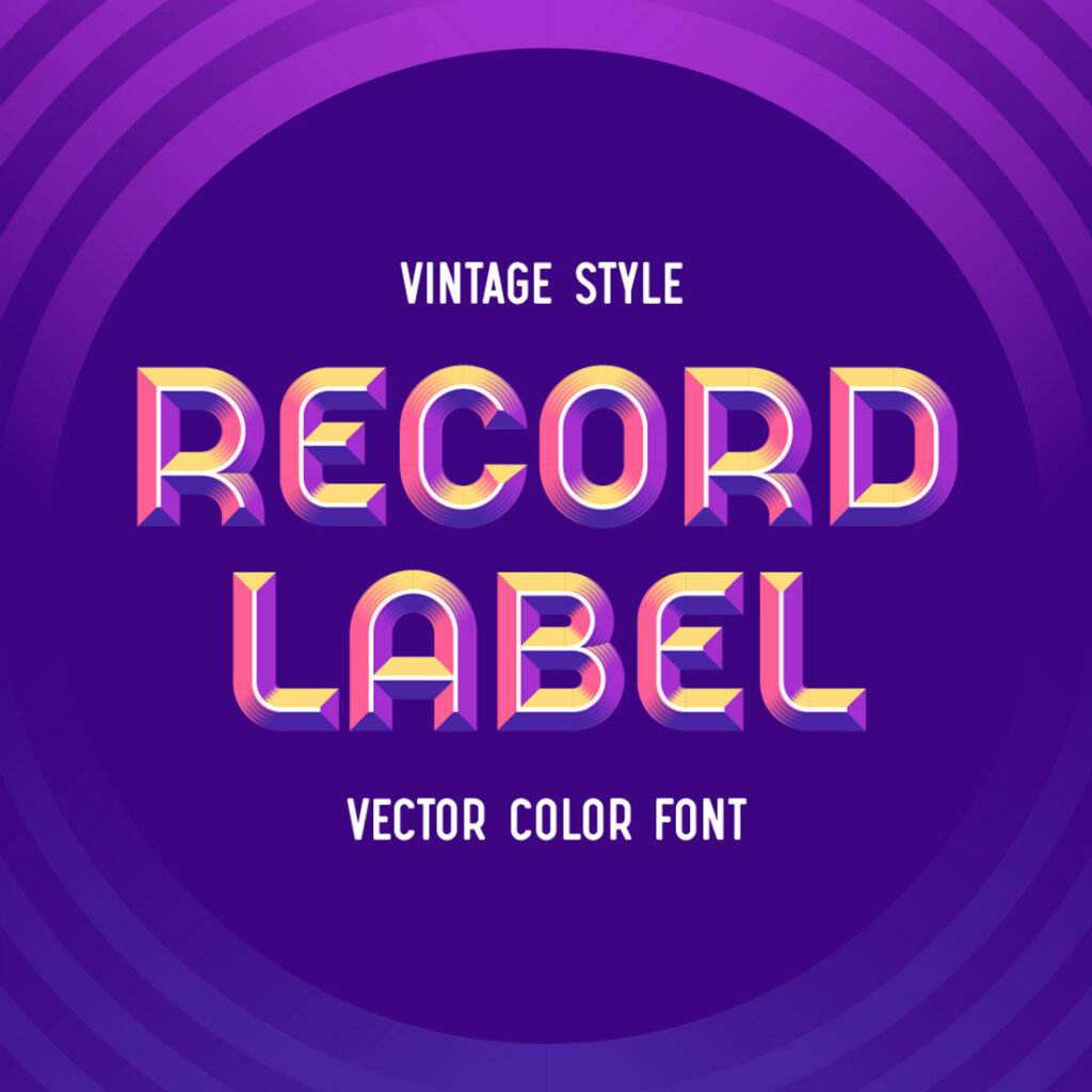 Record Label - Color Vector Font - MasterBundles