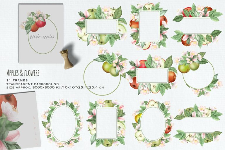 Apples and Flowers Collection – MasterBundles
