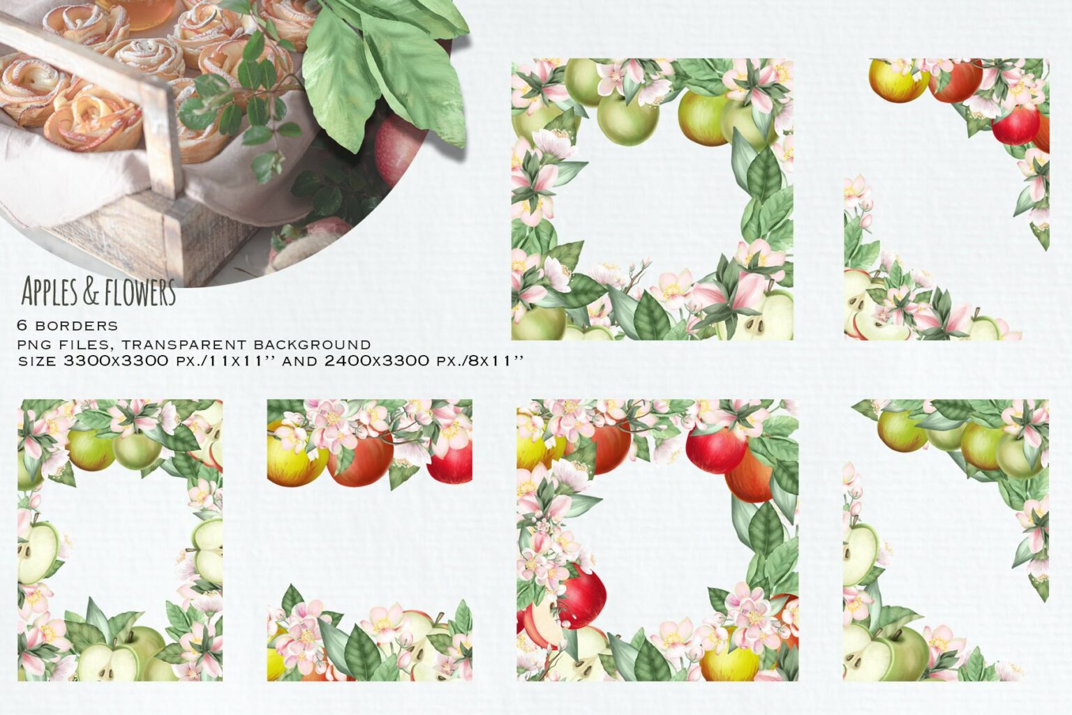 Apples and Flowers Collection – MasterBundles
