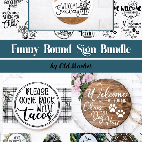 Funny Round Sign Bundle - Round SVG Files - Farmhouse Signs | Master ...