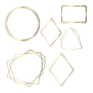 Geometric Gold Frames Clipart, Gold Border, Polygonal Frames ...