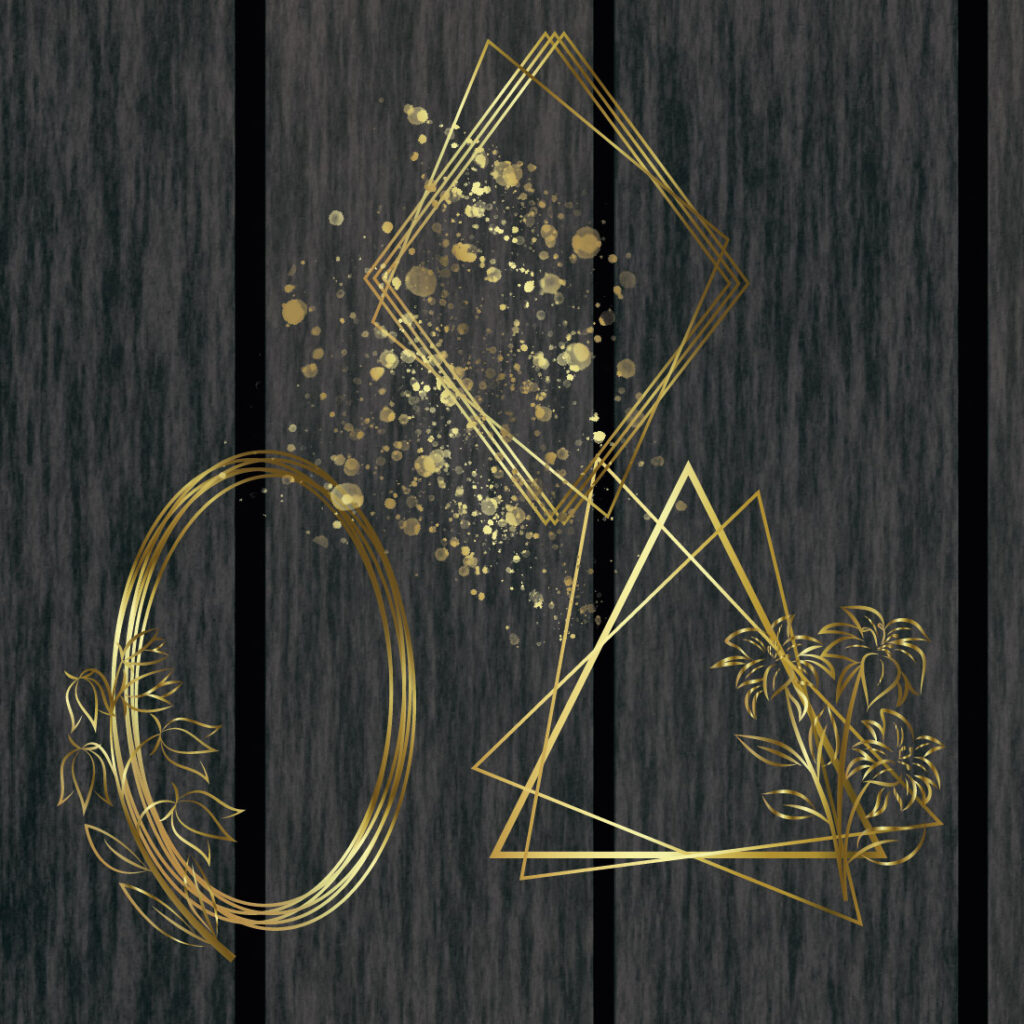 Geometric Gold Frames Clipart, Gold Border, Polygonal Frames ...