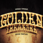 Golden Treasure font & template - MasterBundles