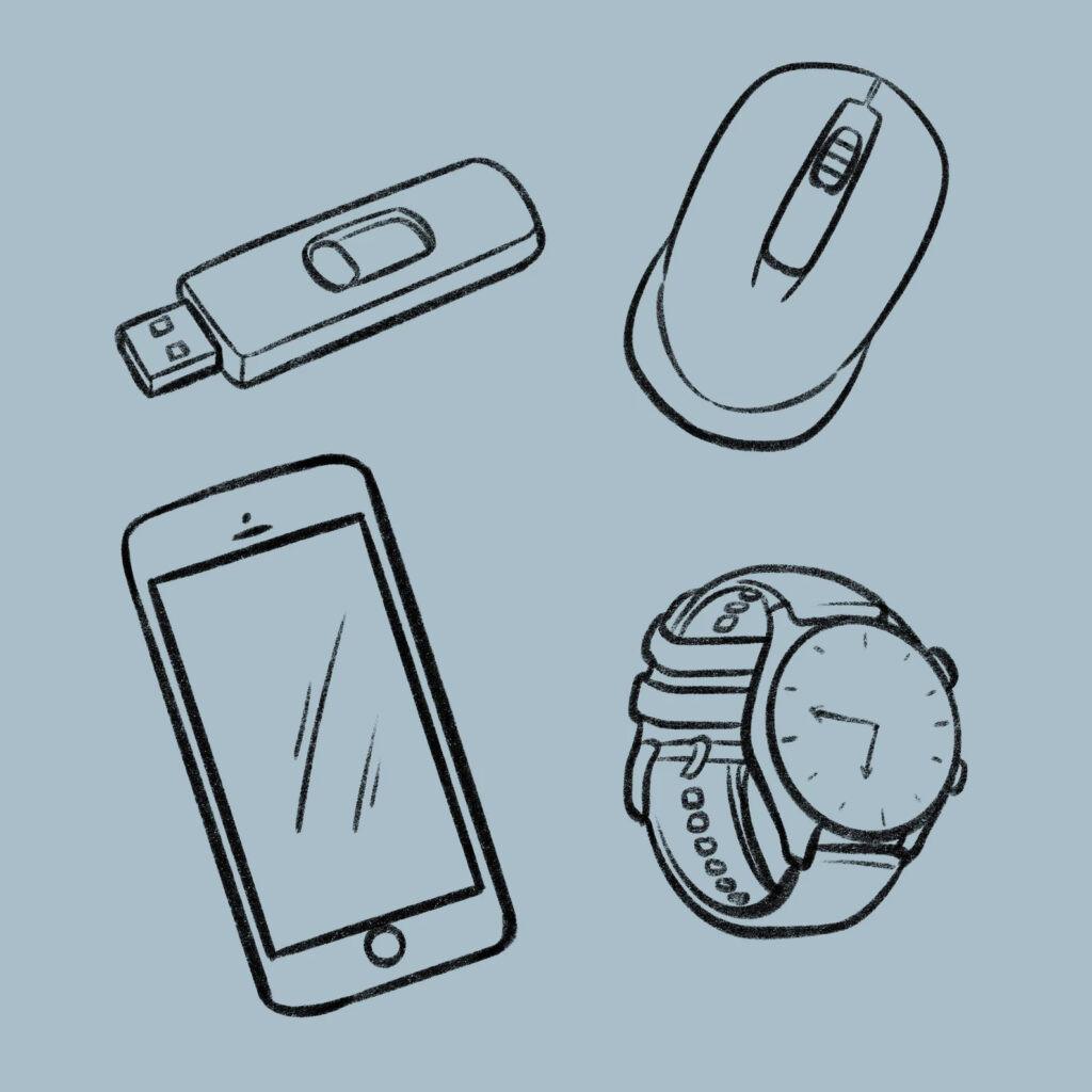 Gadgets, Devices, Computer, Technology, Hand Drawn Line Art – MasterBundles