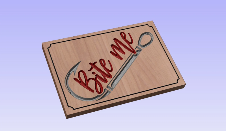 Bite Me Fish Hook - DXF, AI, SVG, EPS, PDF, Aspire file, Vcarve Pro ...