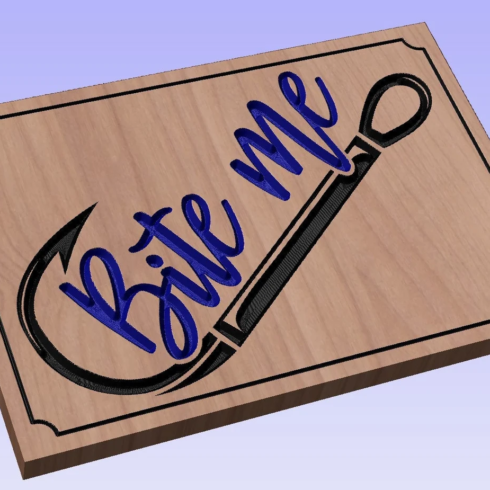 Bite Me Fish Hook - DXF, AI, SVG, EPS, PDF, Aspire file, Vcarve Pro ...
