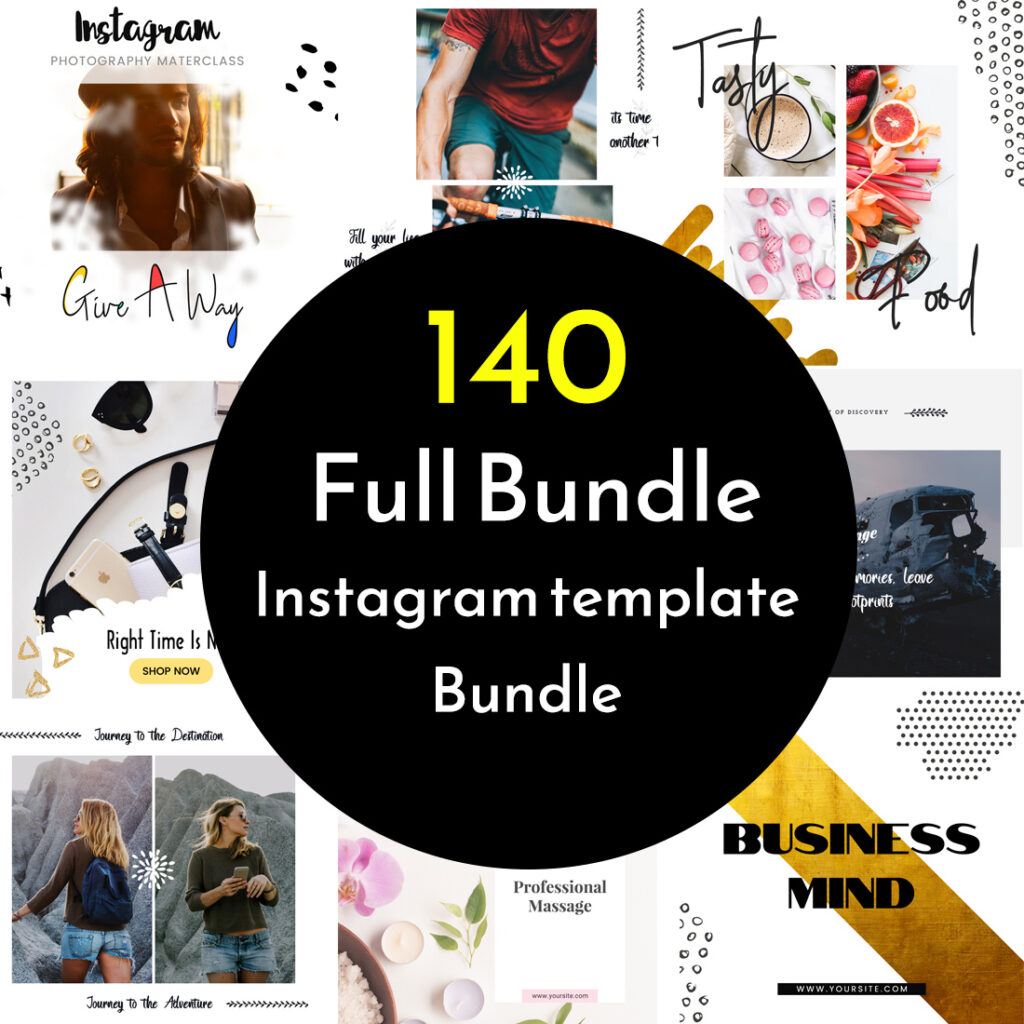 140 Full Bundle Instagram Templates - MasterBundles
