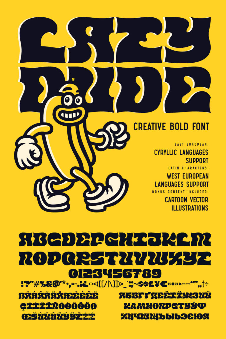 Lazy Dude - font and illustrations - MasterBundles