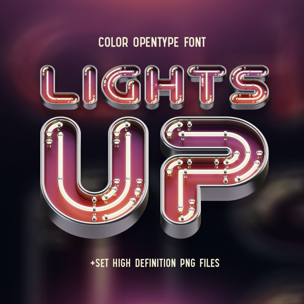 Lights UP color font - MasterBundles
