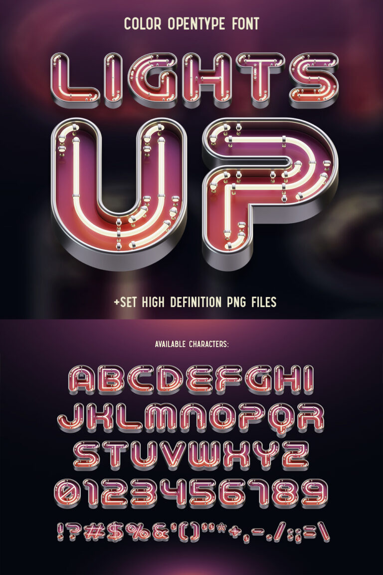 Lights UP color font - MasterBundles