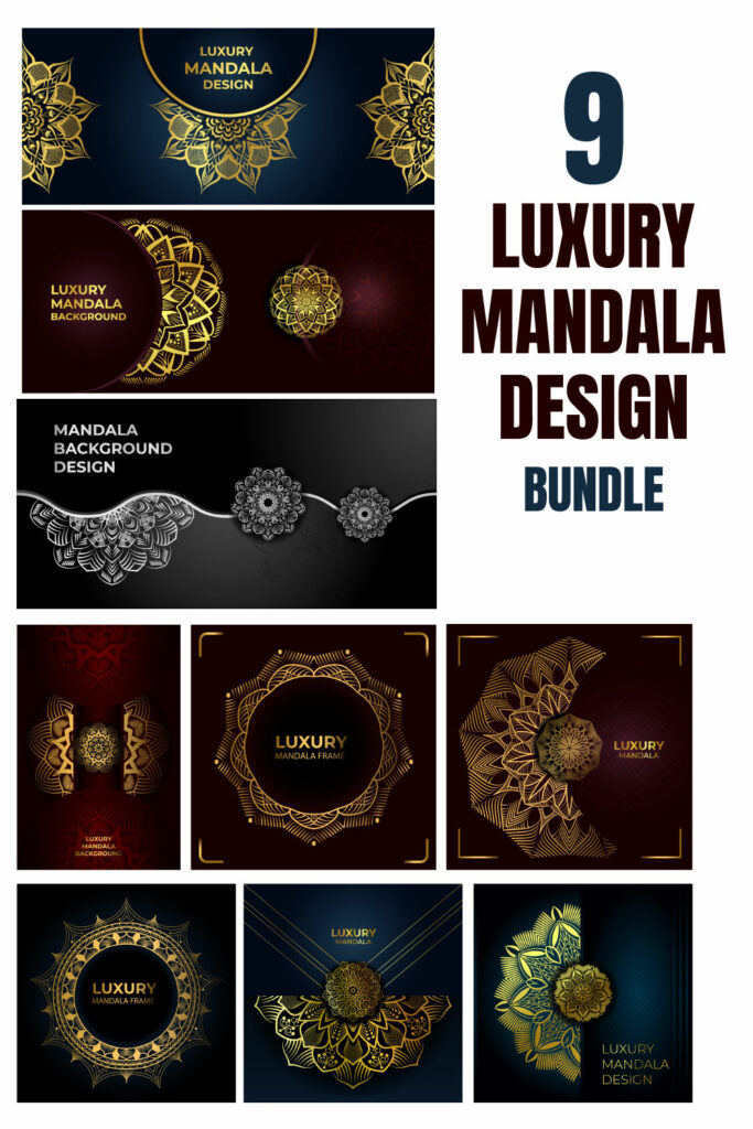 9 unique luxury mandala design bundle - MasterBundles