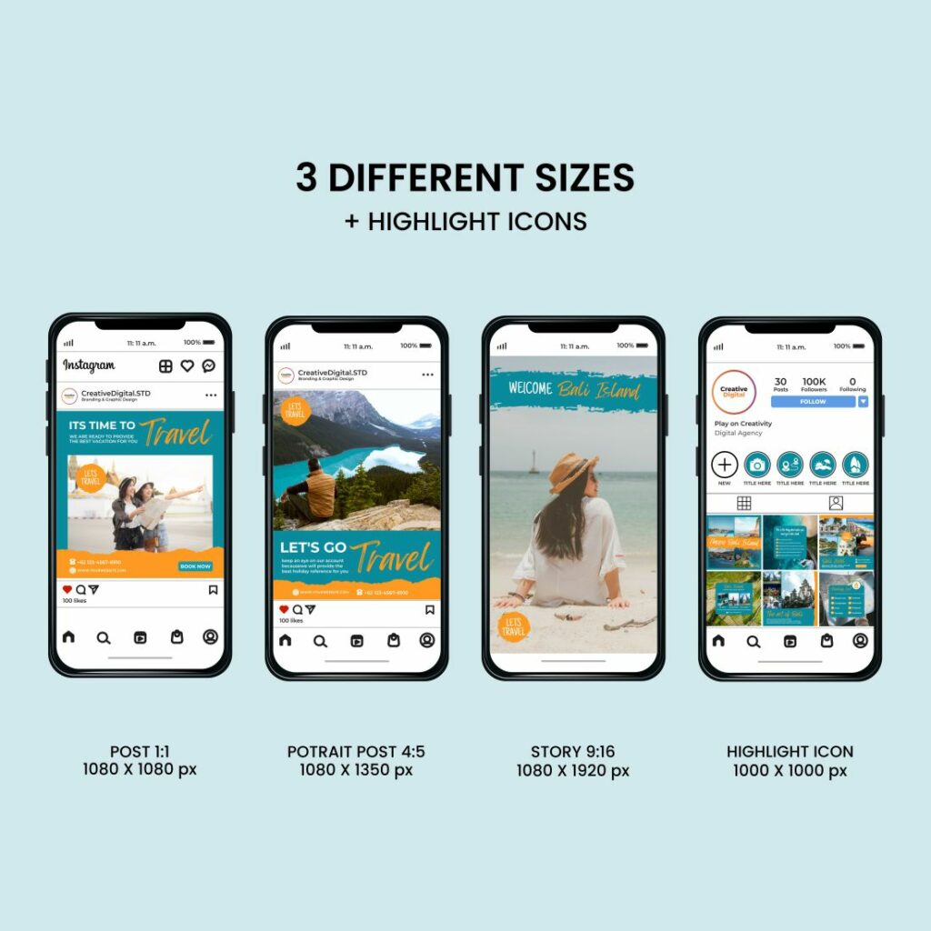 Travel Instagram Template, Travel Agency Instagram Canva, Instagram ...