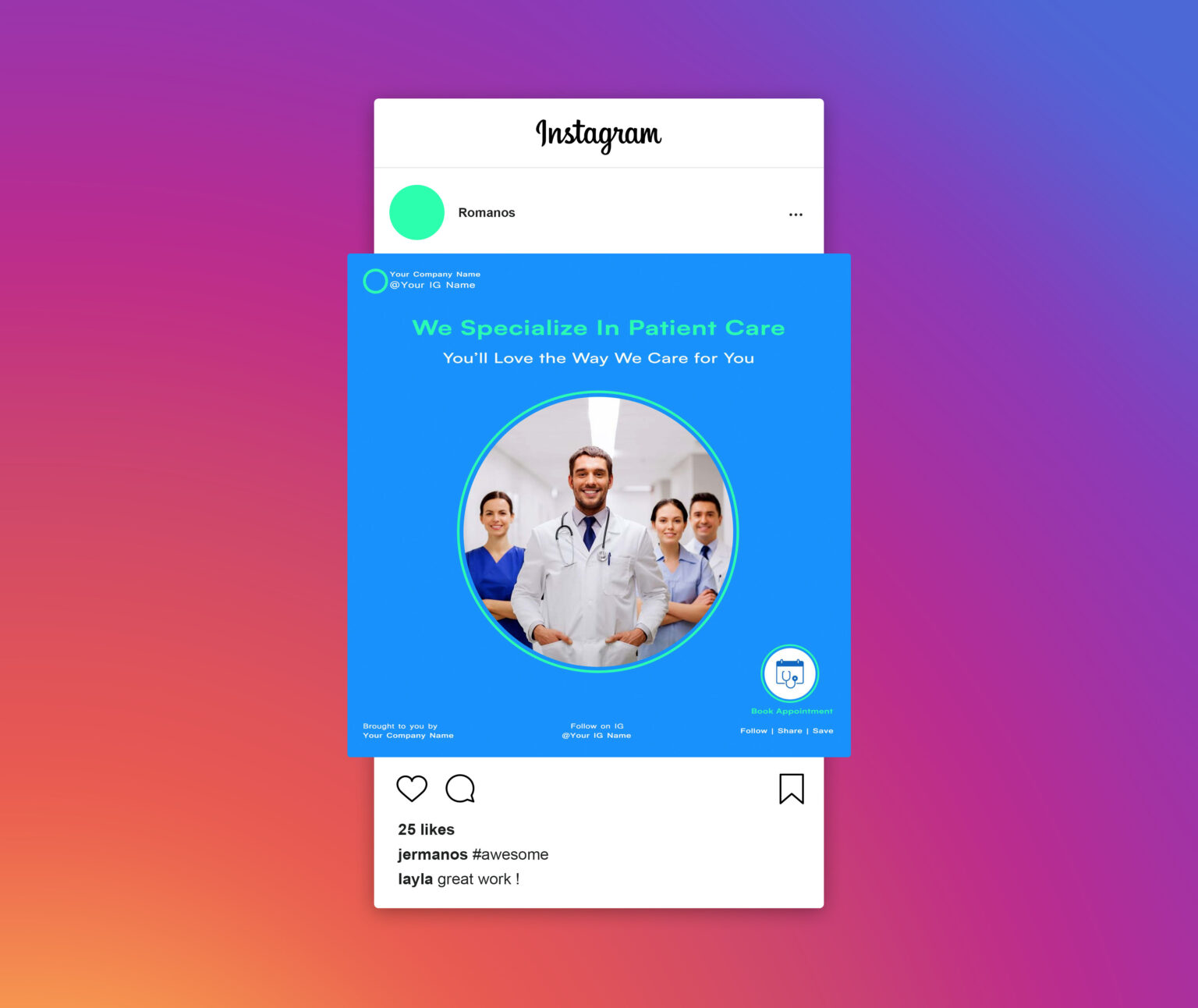 3 doctor / hospital Creative instagram post templates - MasterBundles