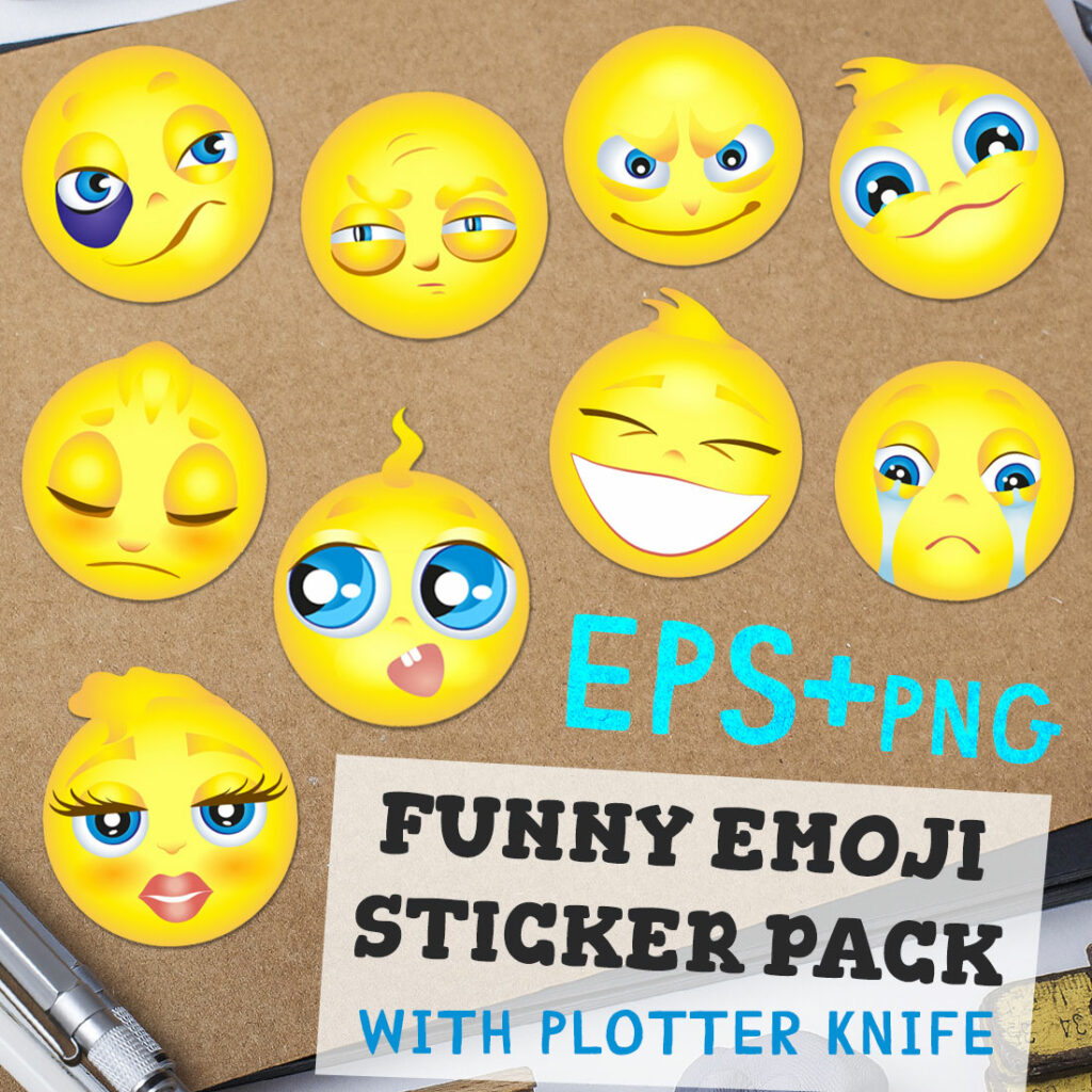 Набор стикеров и узор из смайликов - MasterBundles