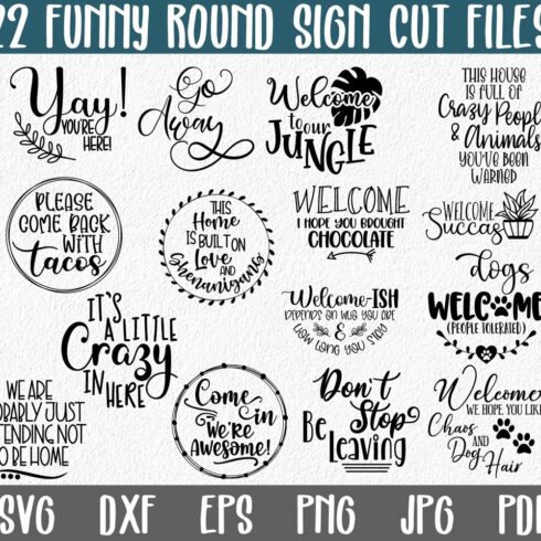 Funny Round Sign Bundle - Round SVG Files - Farmhouse Signs | Master ...