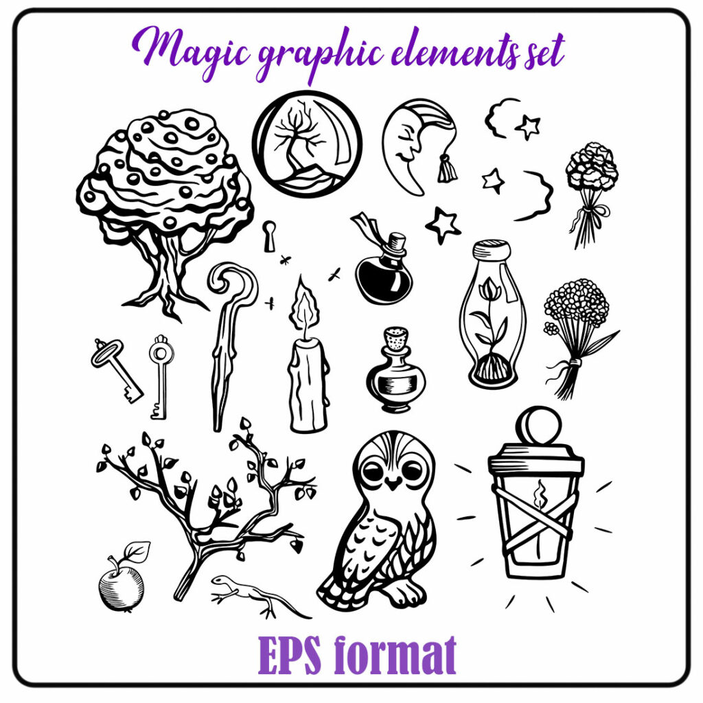 magic graphic elements set - MasterBundles