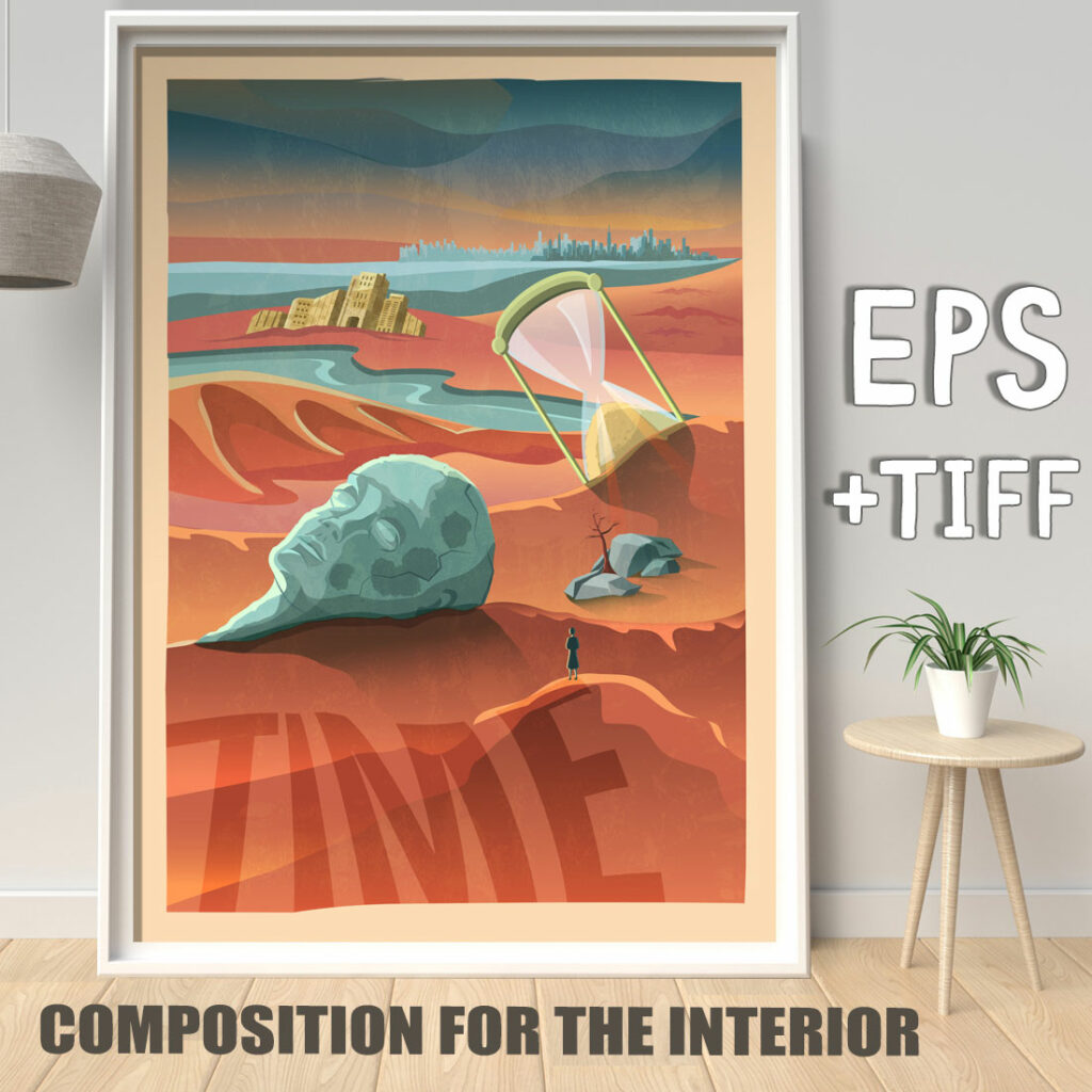 Poster painting "Time" - MasterBundles