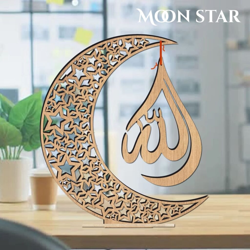 Moon Star, Four Hanging Accessories with Allah and Muhammad ...