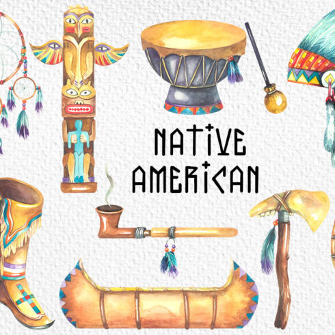 Native American watercolor cliparts | MasterBundles