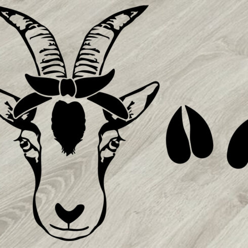 Goat Head whit Bandana Silhouette SVG goats feet Farm Milk 794S ...