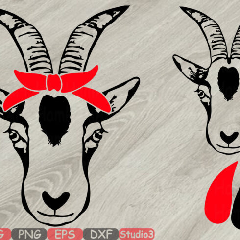 Goat Head whit Bandana Silhouette SVG goats feet Farm Milk 794S ...