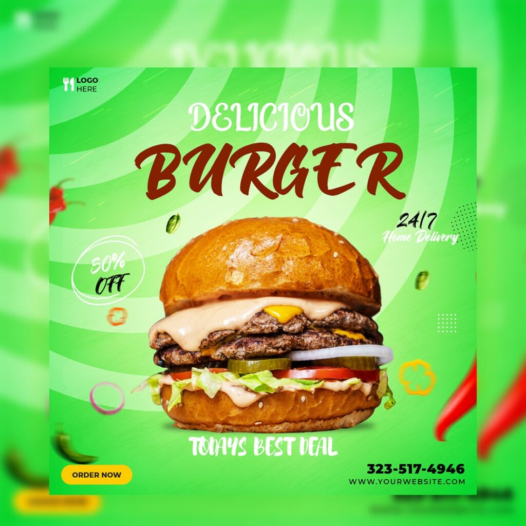 3 Instagram Food Post Banner Designs for Ads - MasterBundles