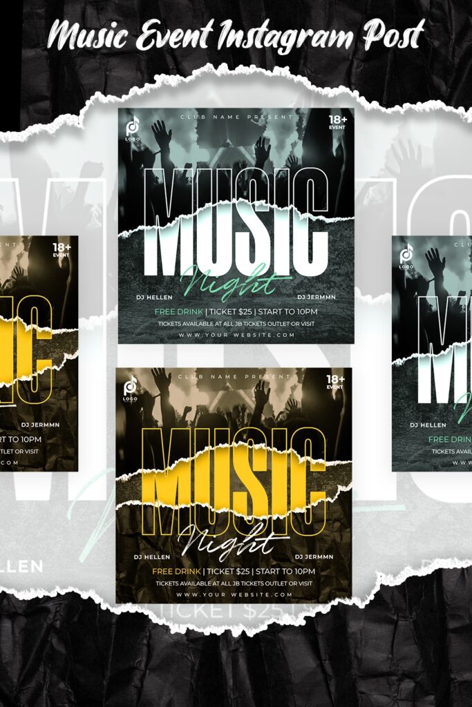 Music Event Instagram Post Design - MasterBundles